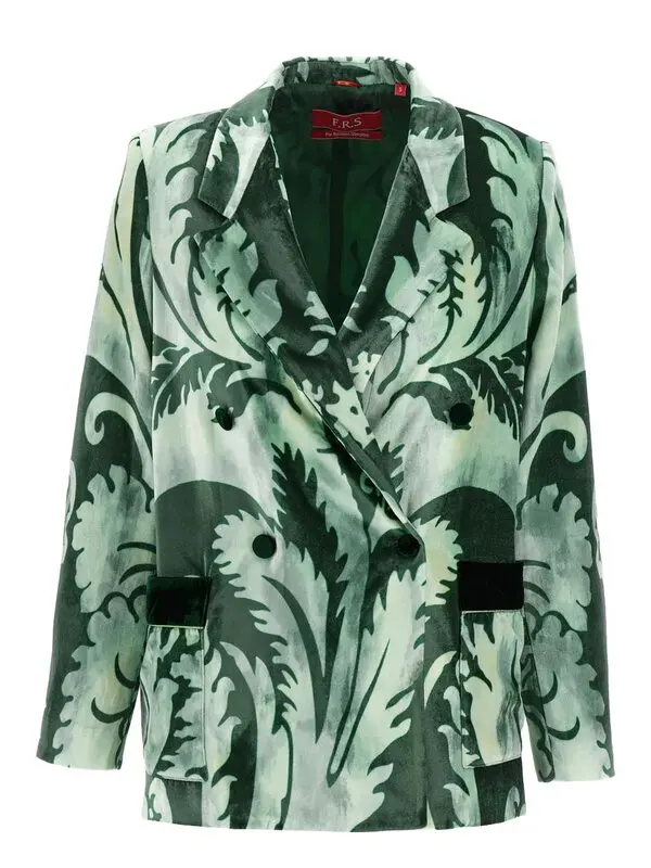 F.R.S FOR RESTLESS SLEEPERS Double Breasted Printed Blazer - Multicolor