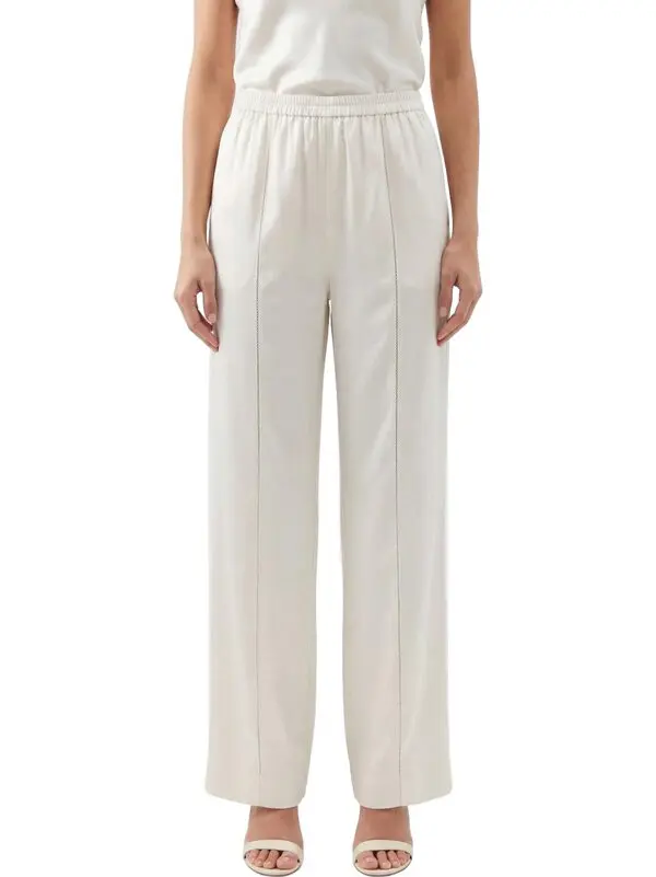 Loulou De Saison Satin Palazzo Trousers - Ivory