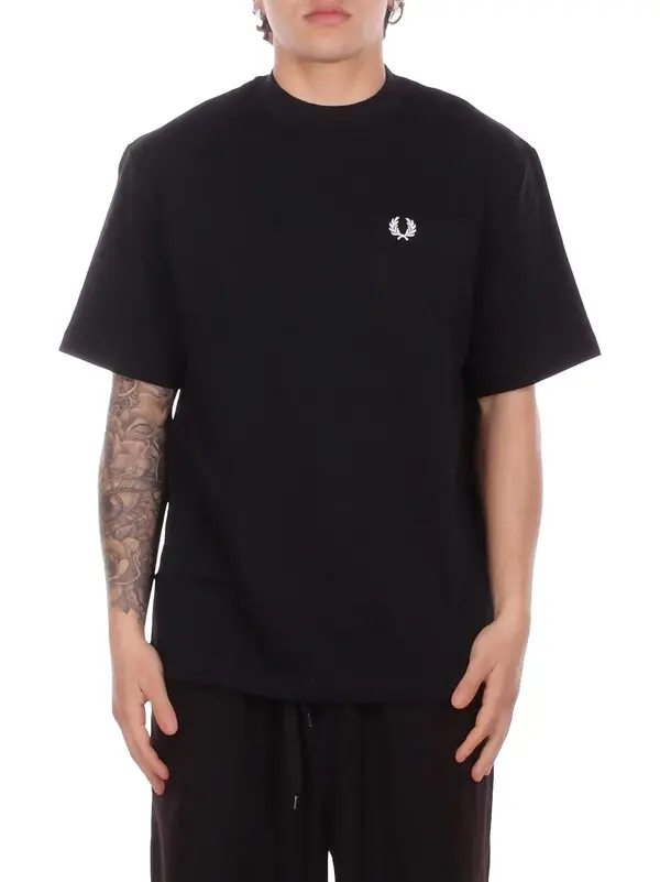 Fred Perry Cotton T-shirt With Logo - Black