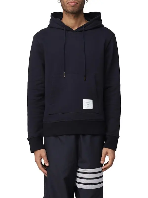 Thom Browne Embroidered Hooded Sweatshirt - Blue