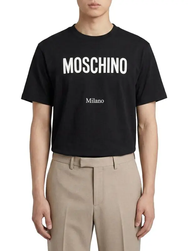 Moschino Cotton T-shirt With Logo - Black