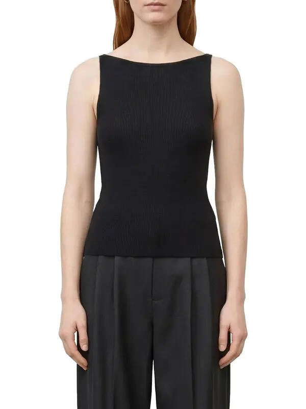 LISA YANG Ribbed Knit Top - Black