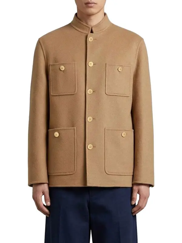 Valentino Garavani Virgin Wool And Silk Coat - Camel