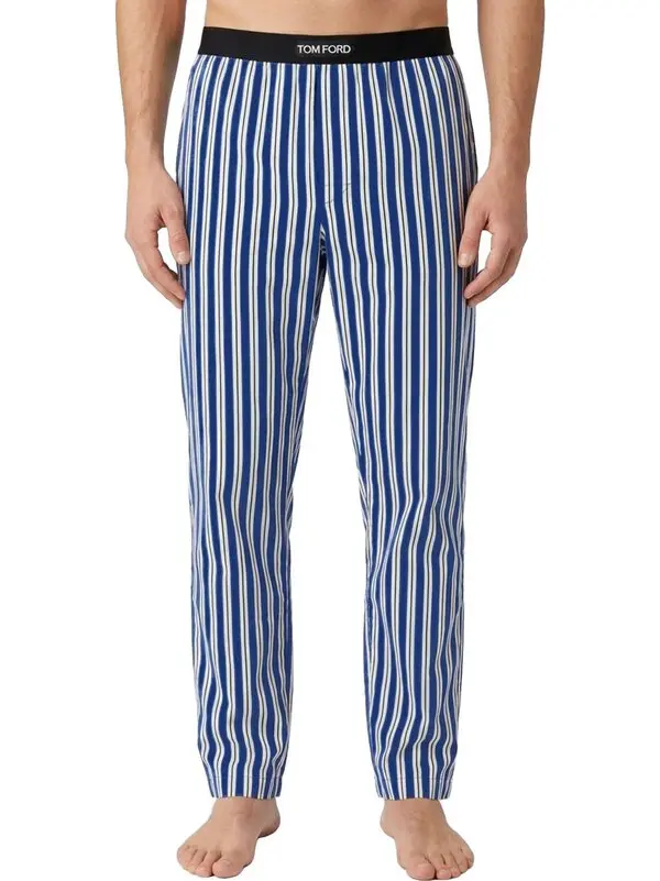 TOM FORD Striped Loungewear Pants - Blue