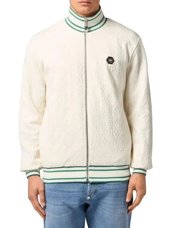 Philipp Plein Monogram Zip-up Jacket - White