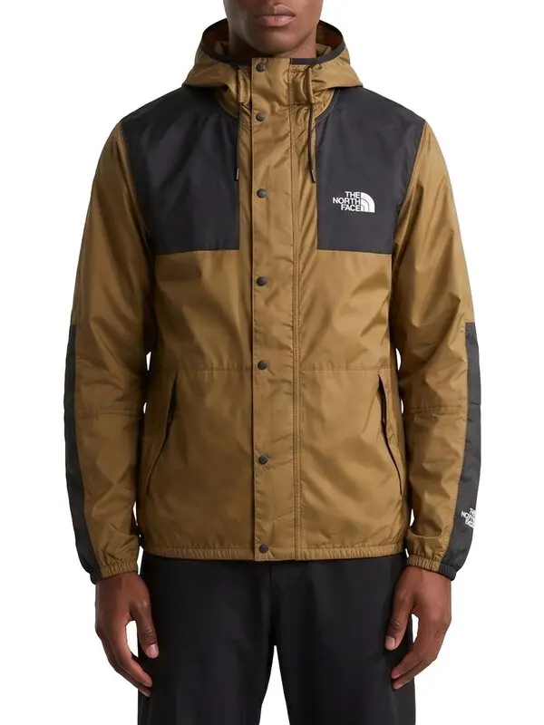 The North Face Windbreaker Jacket With Drawstring Hood And Logo Detail - Green