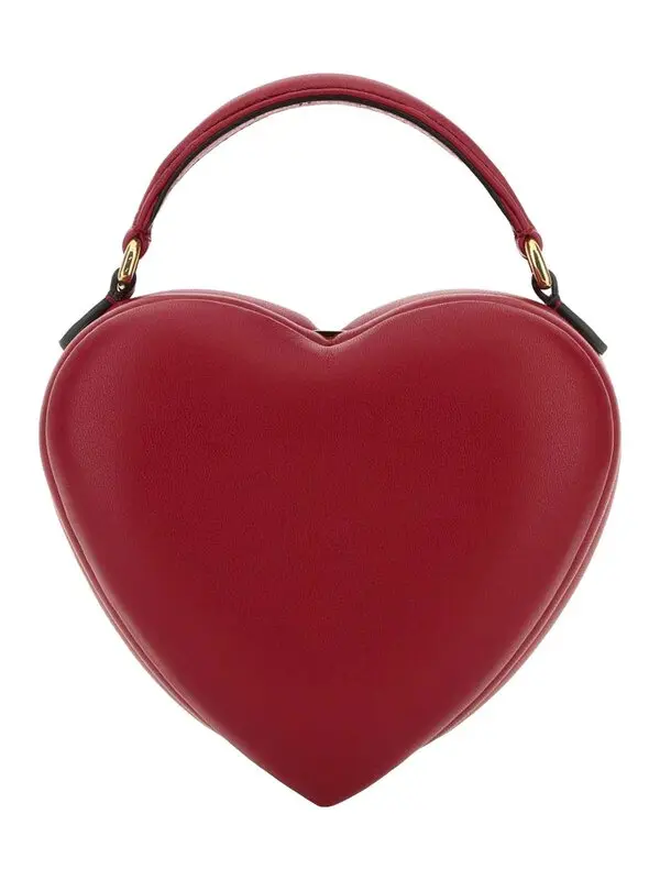 Moschino Love Me Heart-shaped Nappa Leather Mini Bag - Red