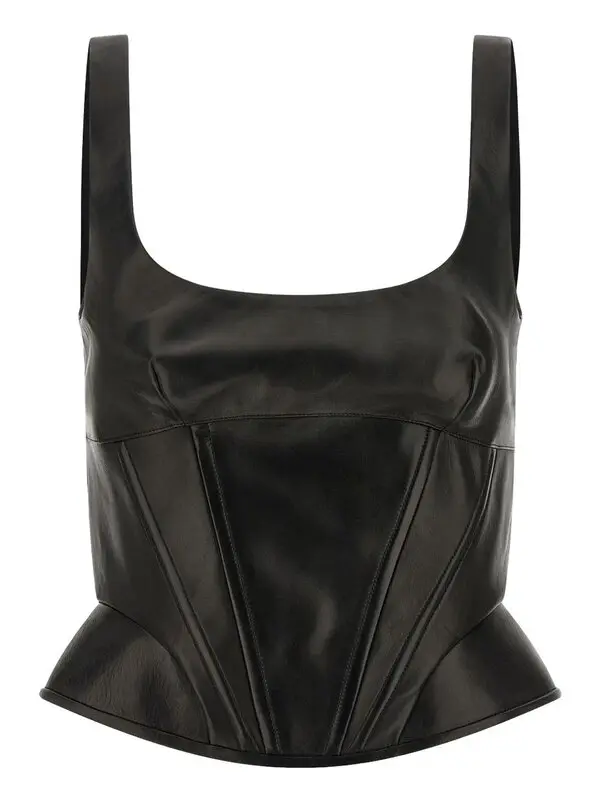 Ermanno Scervino Zip-up Corset Top - Black