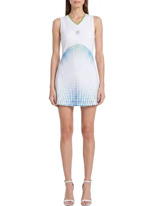 Casablanca Polka Dot Polyester Mini Dress With V-neck - Multicolor