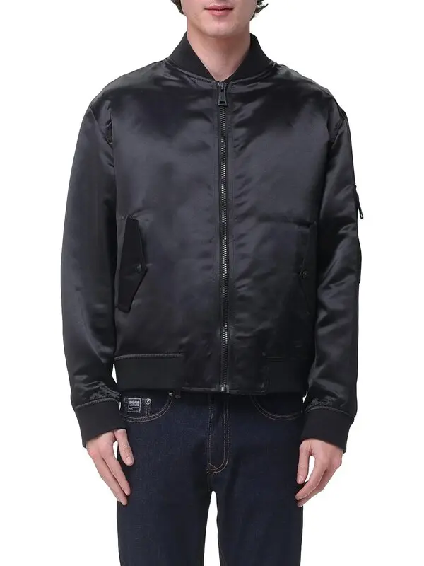 Versace Polyester Bomber Jacket - Black