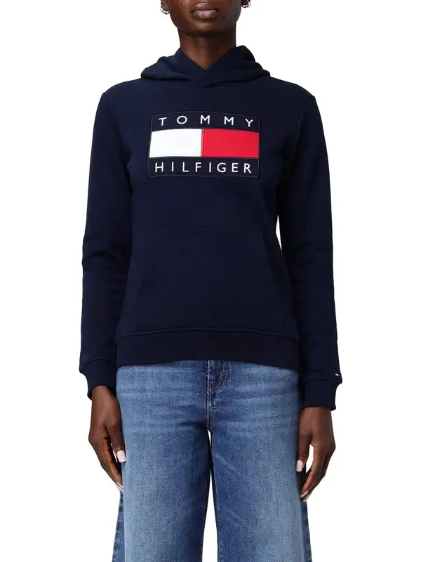 Tommy Hilfiger Cotton Hoodie With Logo - Navy