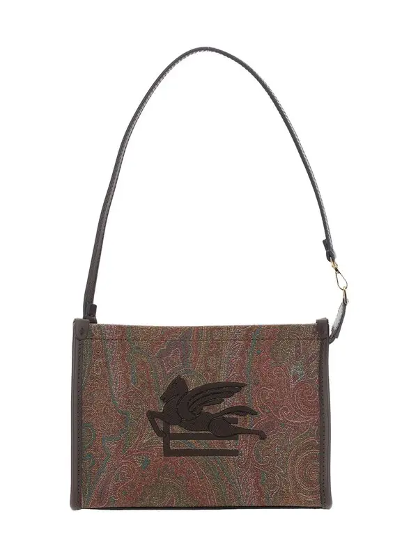 Etro Mini Paisley Coated Cotton Shoulder Bag - Brown