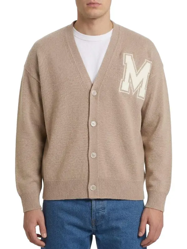 MAISON MARGIELA Monogram Jacquard Cardigan - Sand