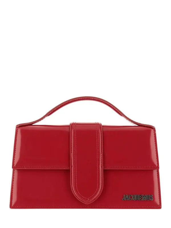Jacquemus Le Bambino Smooth Calfskin Handbag With Lettering Logo - Red