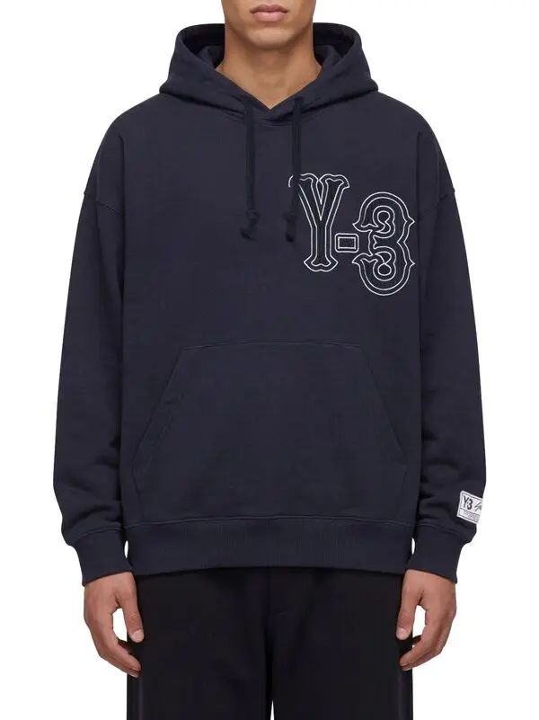 Y3 Cotton Hoodie With Logo - Black