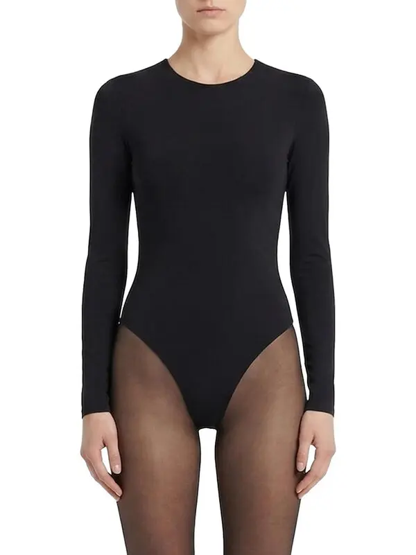 MAISON MARGIELA Long Sleeve Nylon Bodysuit - Black
