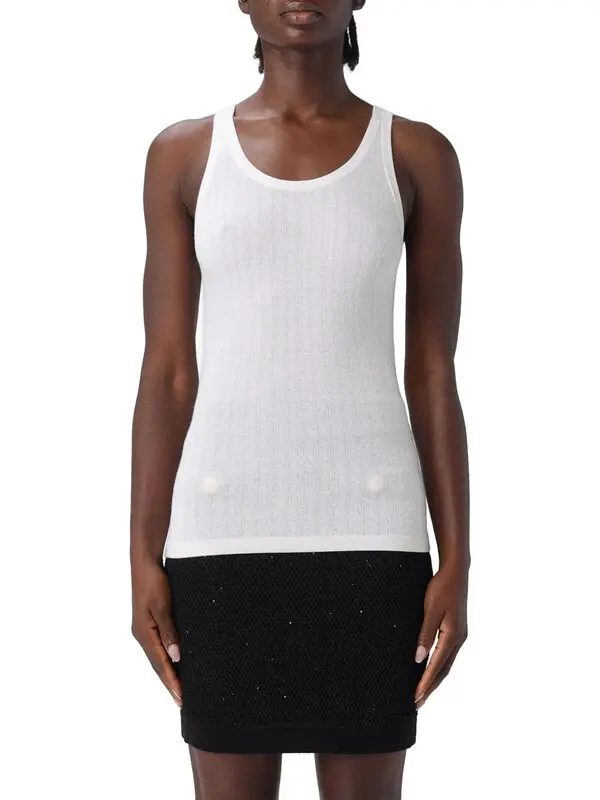Elisabetta Franchi Ribbed Tank Top - Ivory
