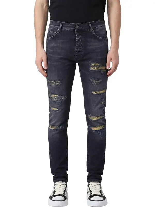 Amiri Slim Fit Distressed Denim Jeans - Black