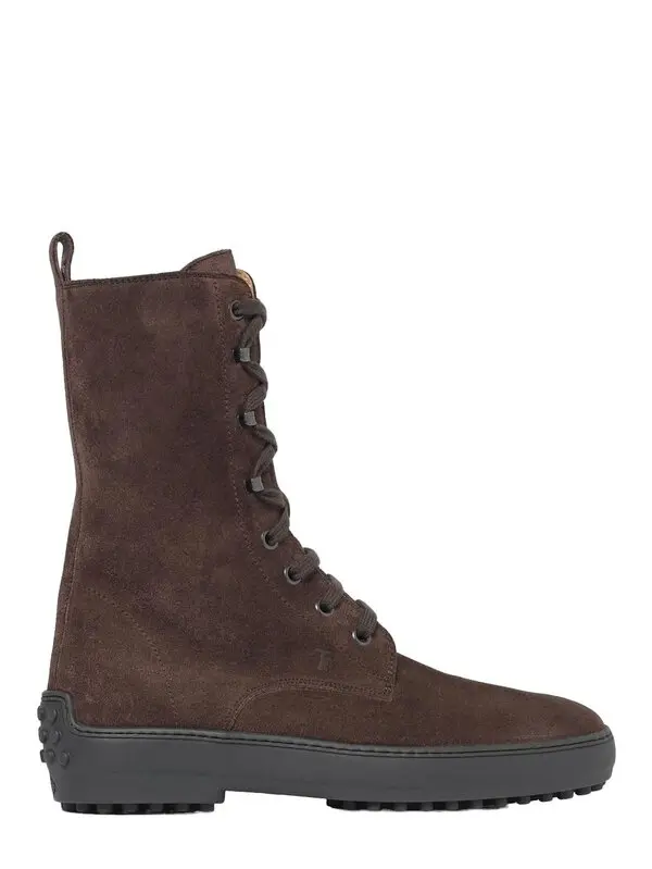 TOD'S Suede Lace-up Boots - Dark