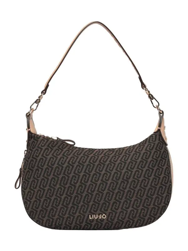 Liu Jo Canvas Monogram Jacquard Shoulder Bag - Dark