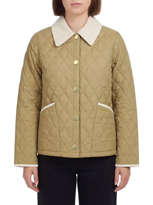 Barbour Liddesdale Cropped Icons Quilted Jacket - Sand