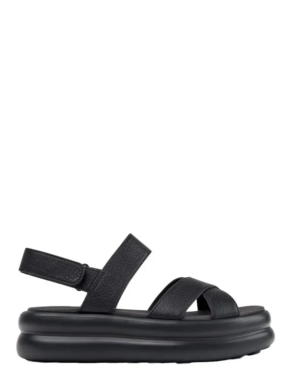 Camper Pelotas Flota Up Grained Leather Sandals - Black