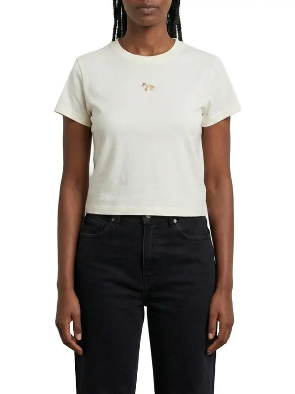 Maison Kitsuné Logo Cotton T-shirt - Beige