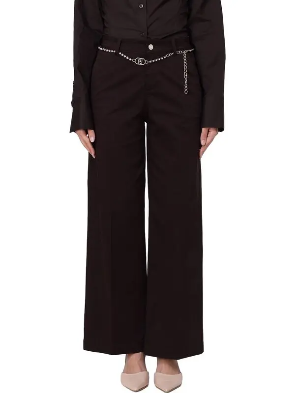 Liu Jo High-waisted Cropped Pants With Jeweled Belt - Violet