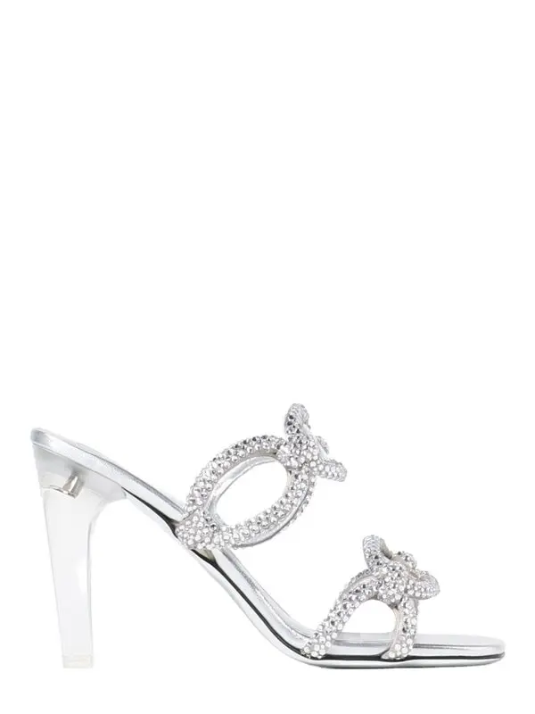 Valentino Garavani Embellished Heeled Sandals - Silver