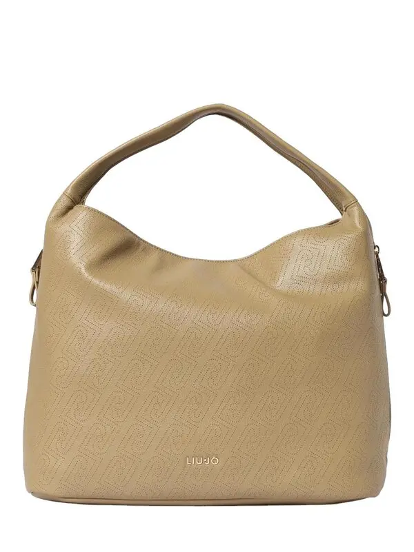 Liu Jo Kaliska Faux Leather Bag With Perforated Monogram - Mud