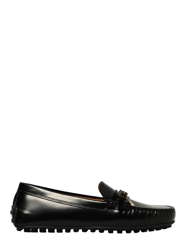 TOD'S Leather Loafers With Horsebit Detail - Black