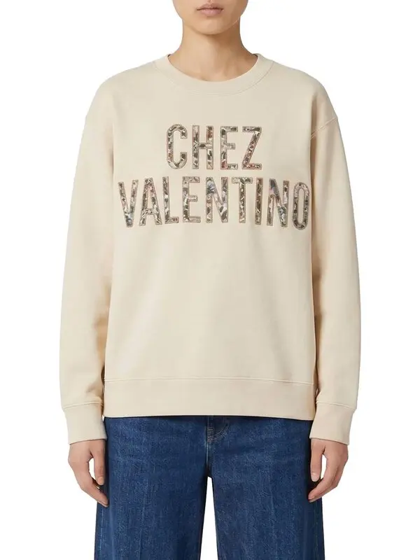 Valentino Garavani Chez " Crewneck Sweatshirt - Beige