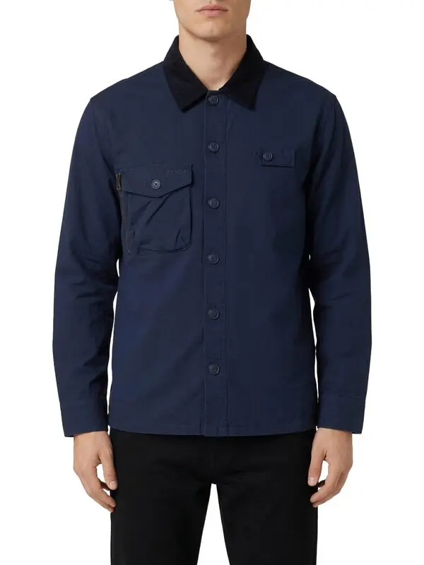 Barbour Cotton Jacket With Patch Pockets - Blue