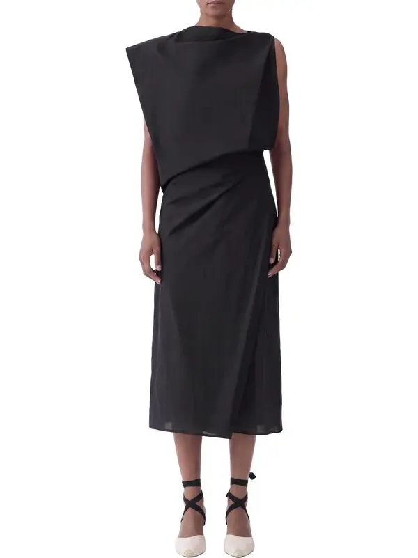 Jacquemus Cotton Blend Midi Dress - Black
