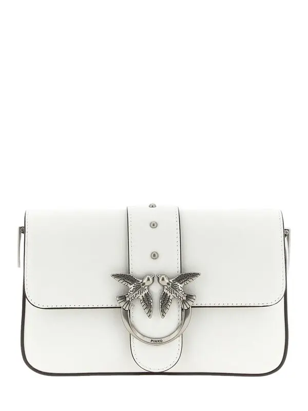 Pinko Mini Bag With Bird Detail - White