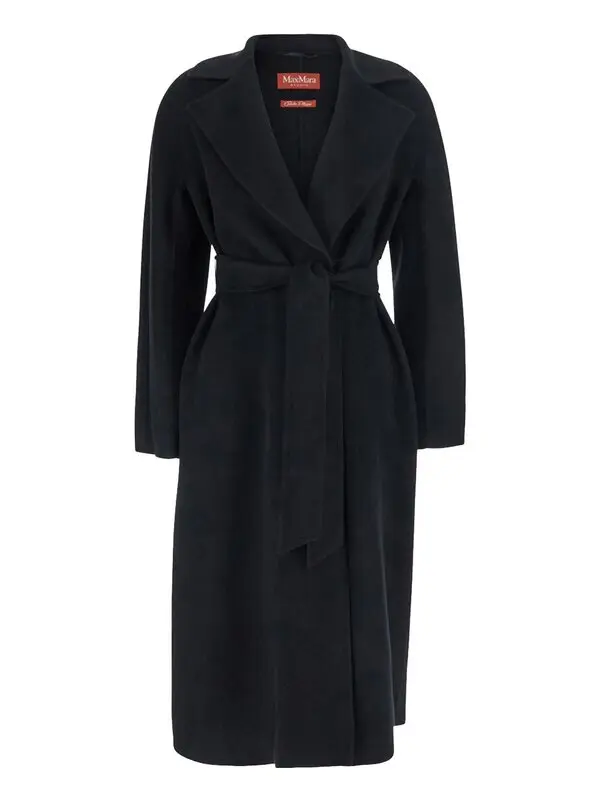 Max Mara Belted Long Coat - Black