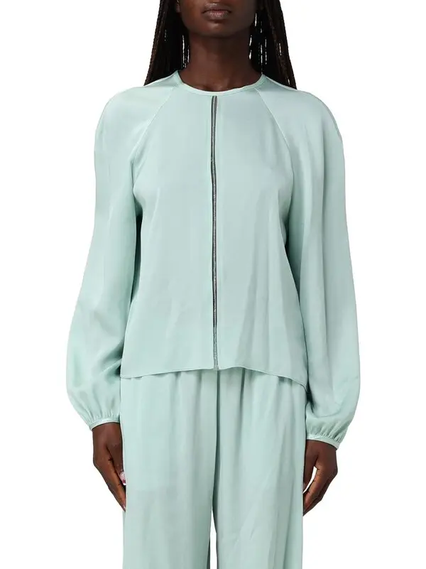 Fabiana Filippi Zipper Front Long Sleeve Top - Mint