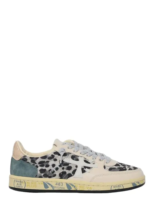 Premiata Clay Studded Suede And Leather Sneakers - Brown