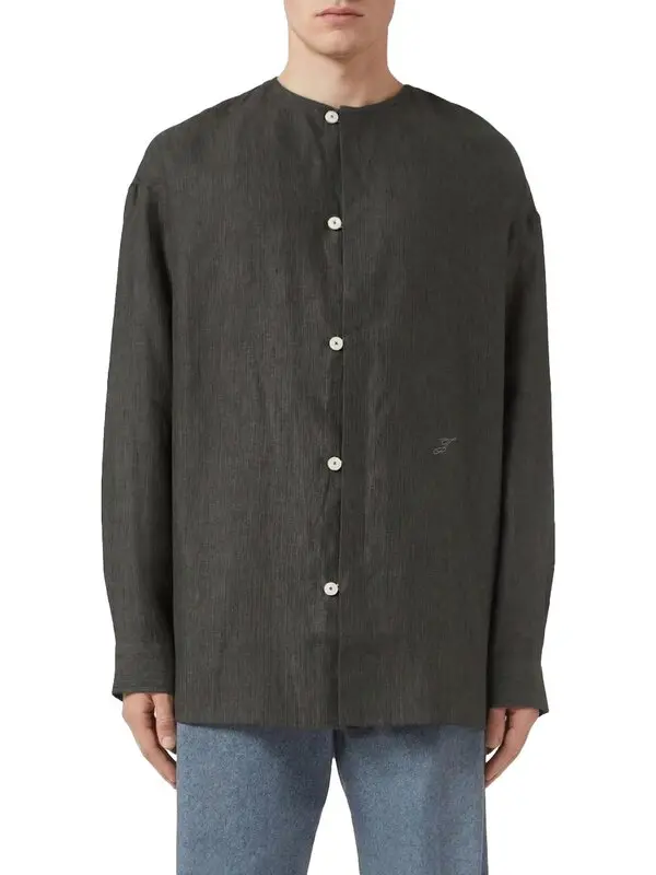 Jacquemus Linen Casual Shirt - Grey