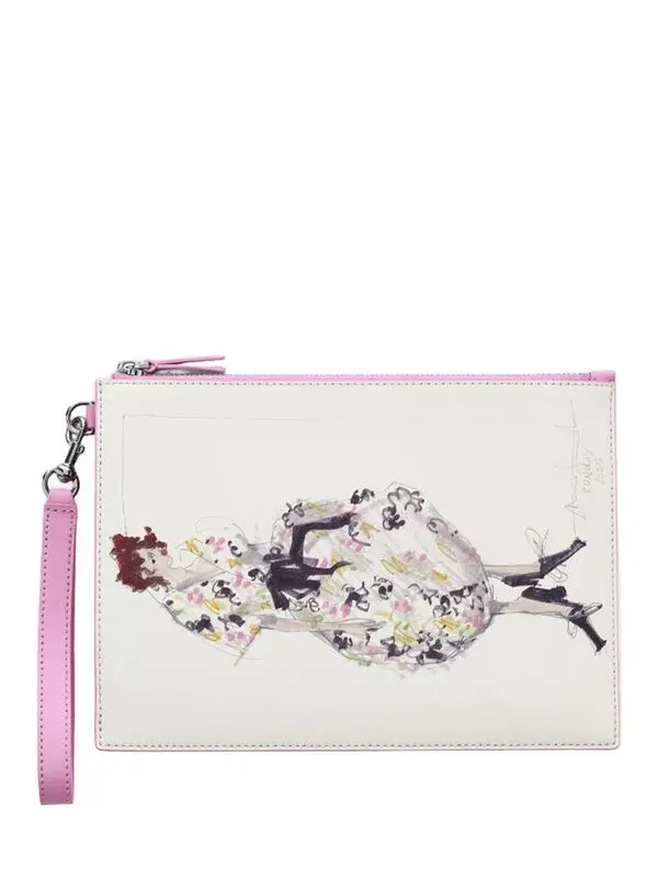 Marc Jacobs The Runway Illustration Leather Clutch - Pink