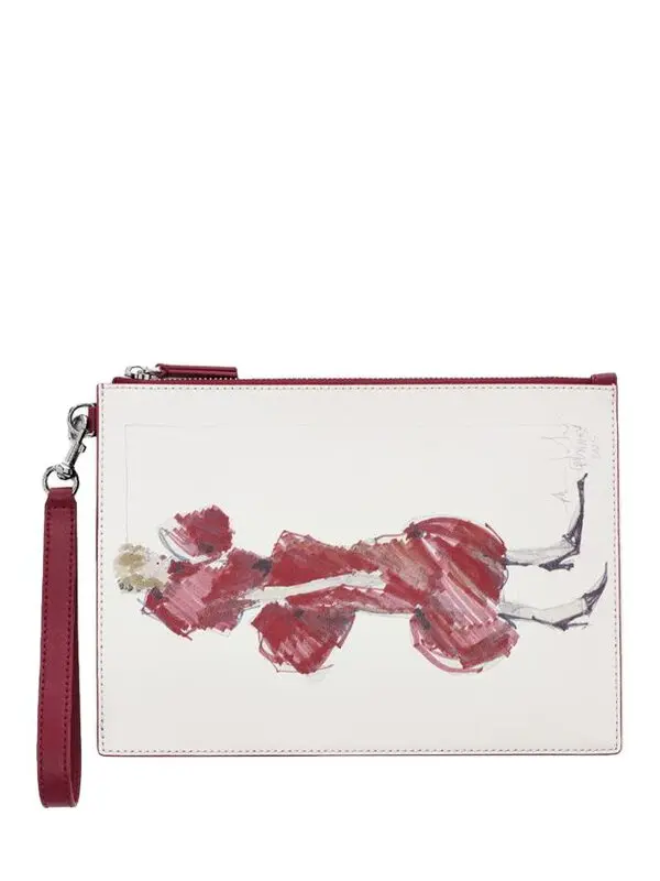 Marc Jacobs The Runway Illustration Leather Clutch - Red