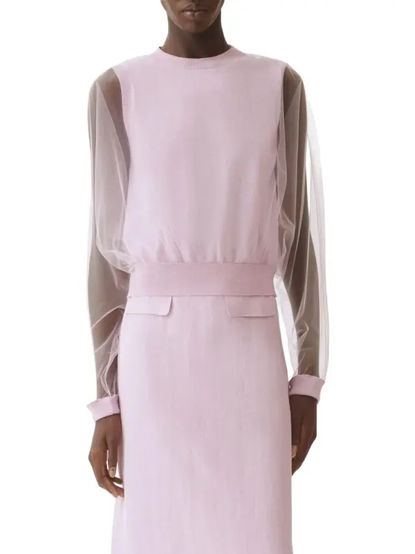 Fabiana Filippi Sheer Sleeve Jumper - Lilac