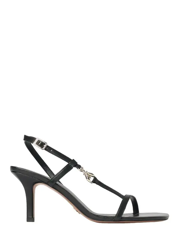 Patrizia Pepe Leather Slingback Stiletto Sandals - Black