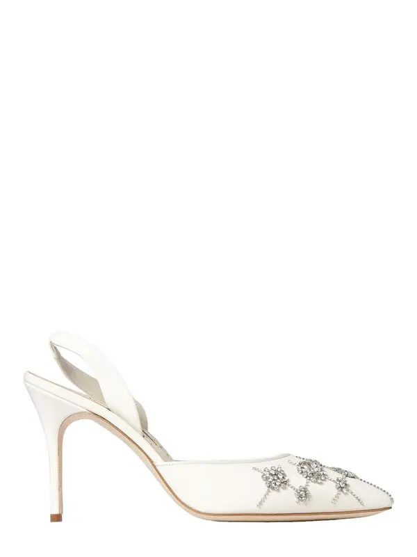 Manolo Blahnik Slingback Pumps With Embellishments - Multicolor