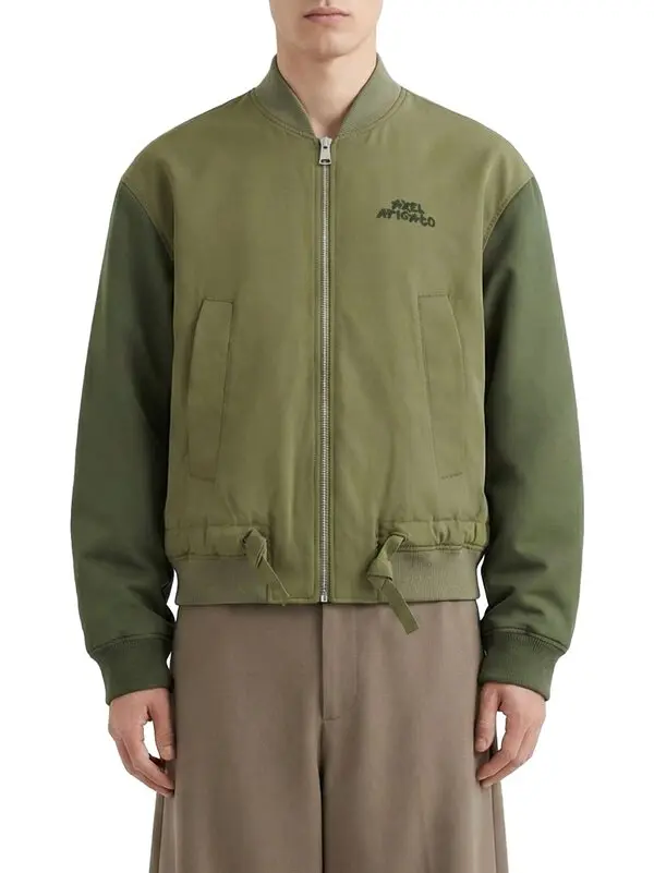 Axel Arigato Polyester Bomber Jacket With Embroidered Logo - Green