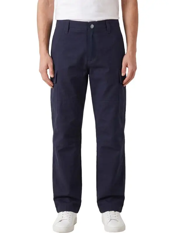 Burberry Embossed Nylon Cargo Pants With Drawstring Waist - Navy