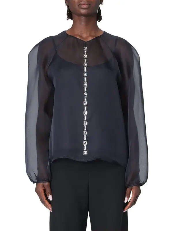 Fabiana Filippi Embellished Sheer Blouse - Blue