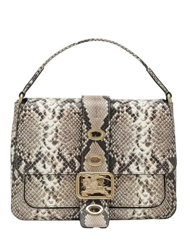 Burberry Rider Bag In Python Print Leather - Red