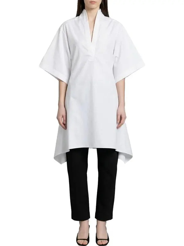 Jacquemus La Tunique Moisson Cotton Poplin Dress - White