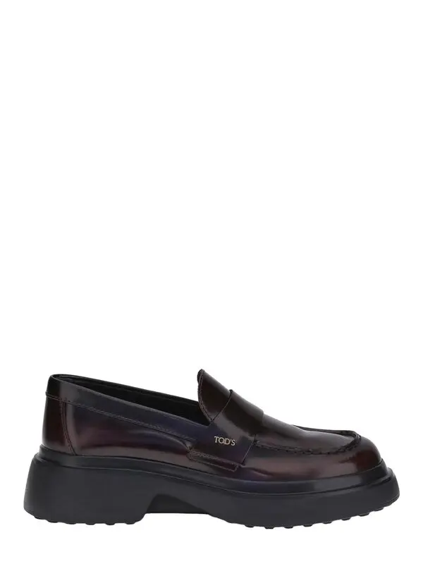TOD'S Glossed Loafers - Wine